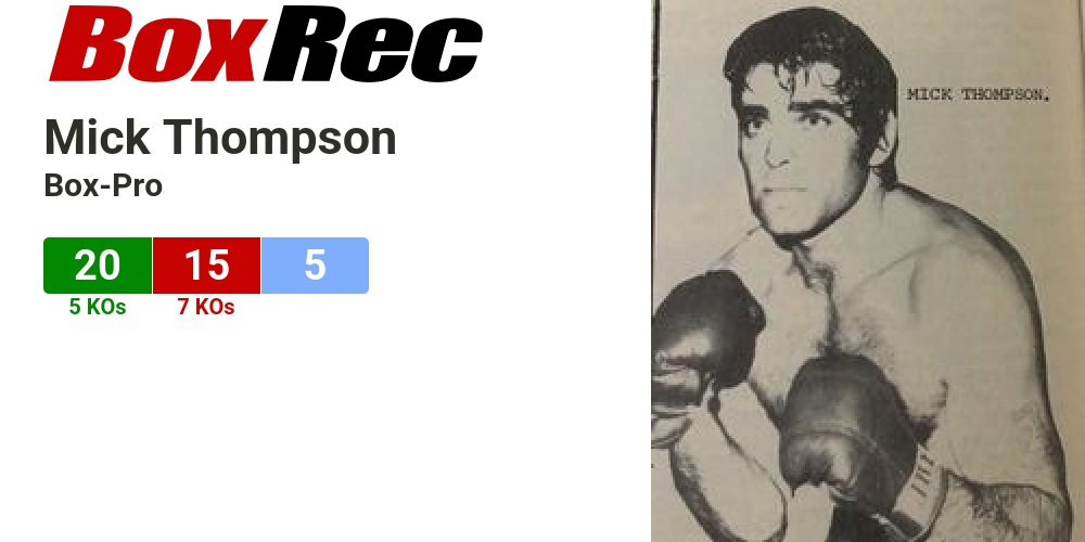 BoxRec: Mick Thompson