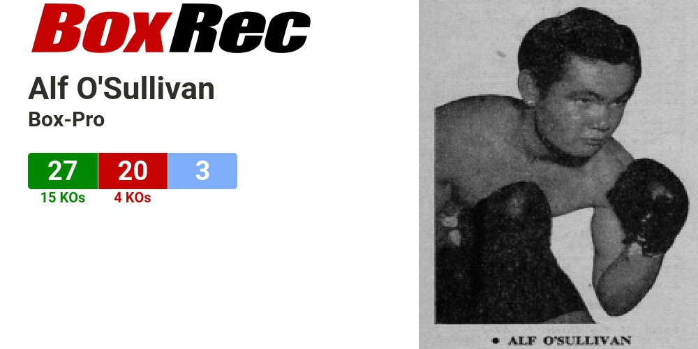 BoxRec: Alf O'Sullivan
