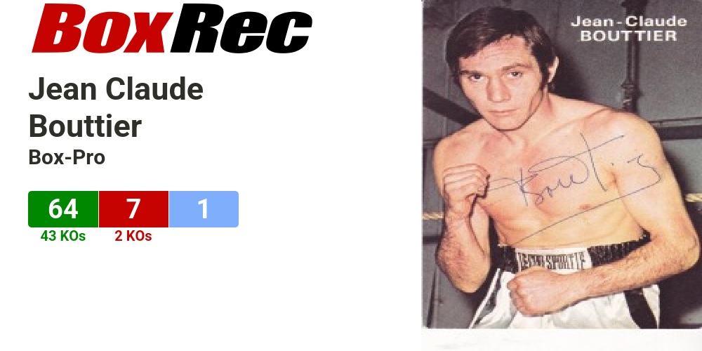 BoxRec: Jean Claude Bouttier