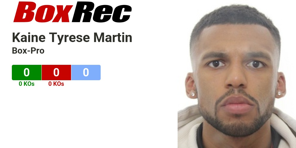 BoxRec: Kaine Tyrese Martin
