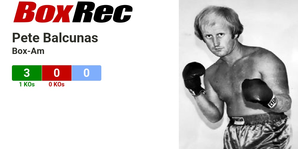 BoxRec: Pete Balcunas