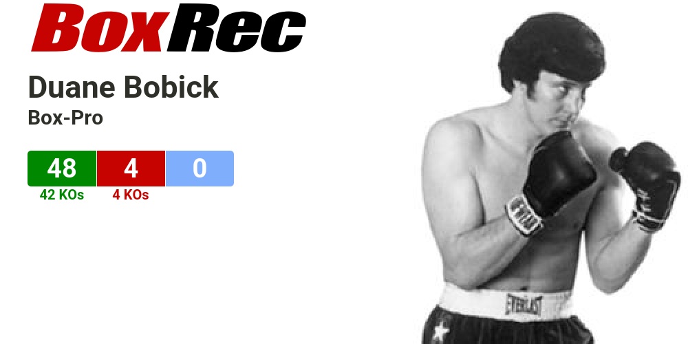 BoxRec: Duane Bobick