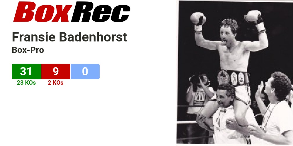 BoxRec: Fransie Badenhorst