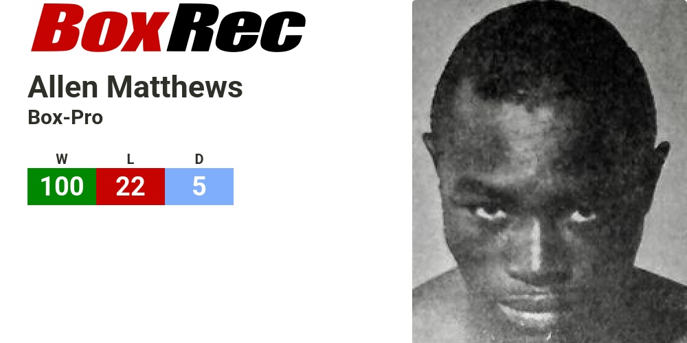 BoxRec: Allen Matthews