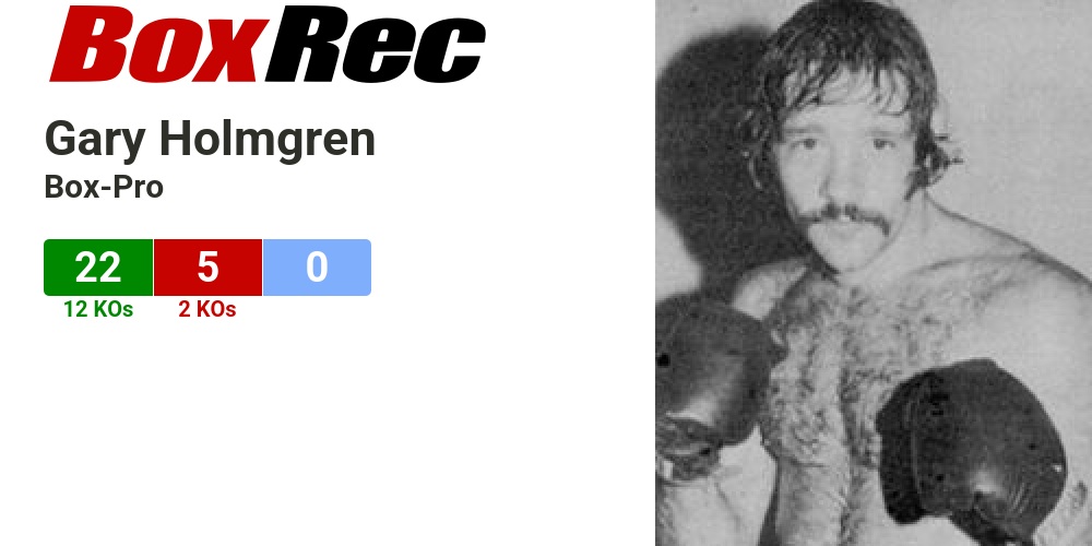 BoxRec: Gary Holmgren