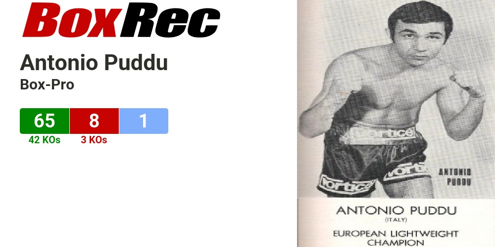 BoxRec: Antonio Puddu