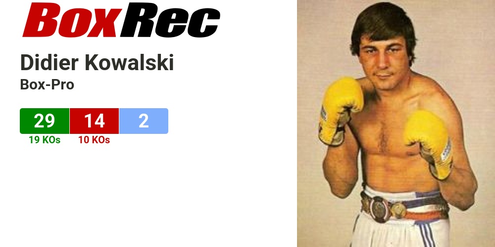 BoxRec: Didier Kowalski