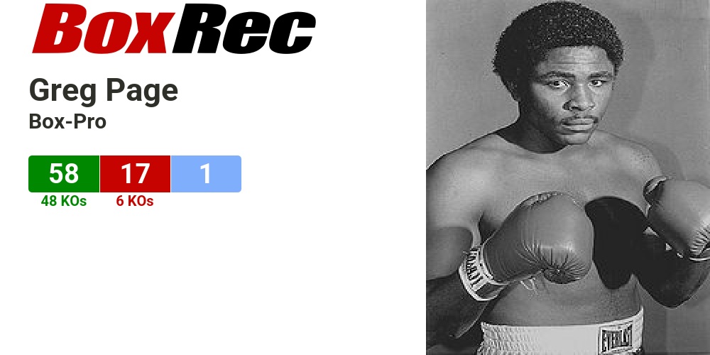 BoxRec: Greg Page