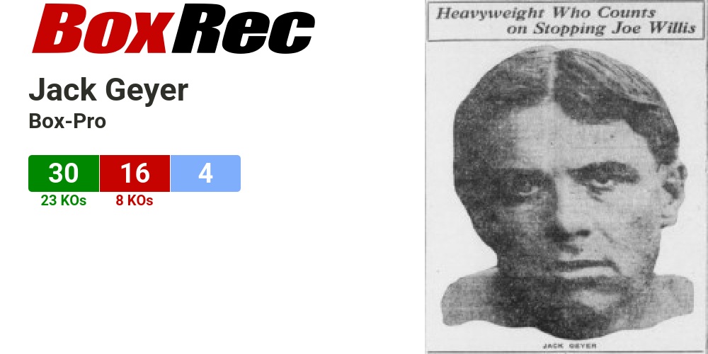 BoxRec: Jack Geyer