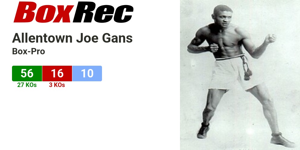 BoxRec: Allentown Joe Gans
