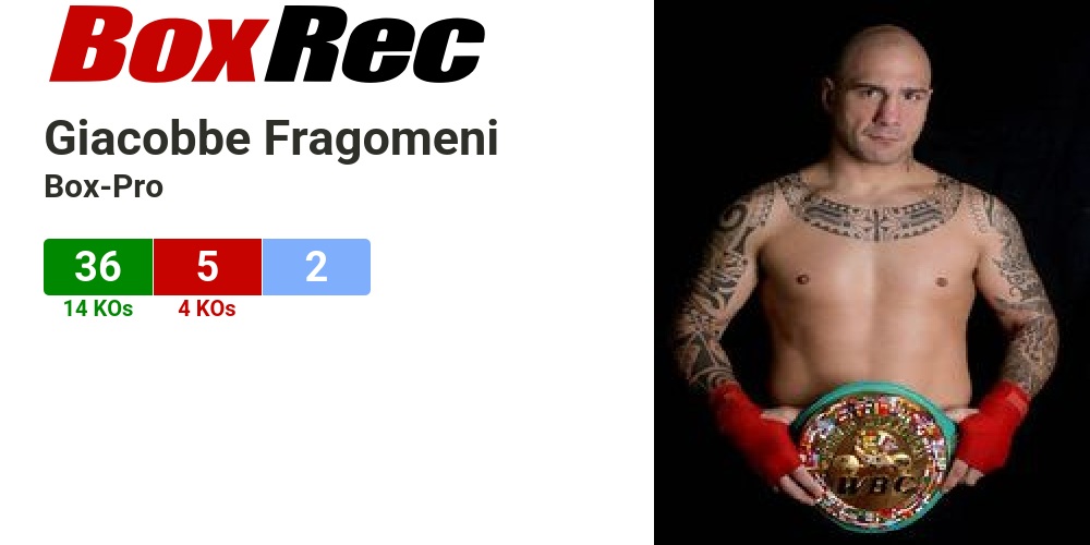 BoxRec: Giacobbe Fragomeni