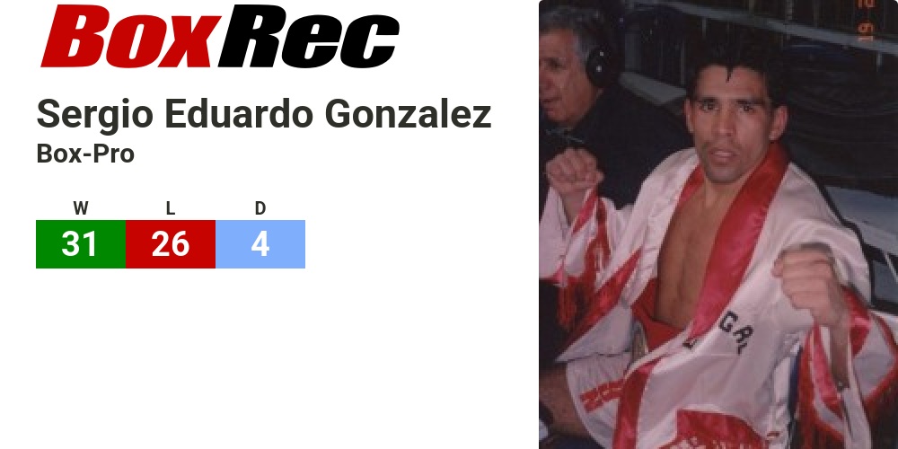 BoxRec: Sergio Eduardo Gonzalez