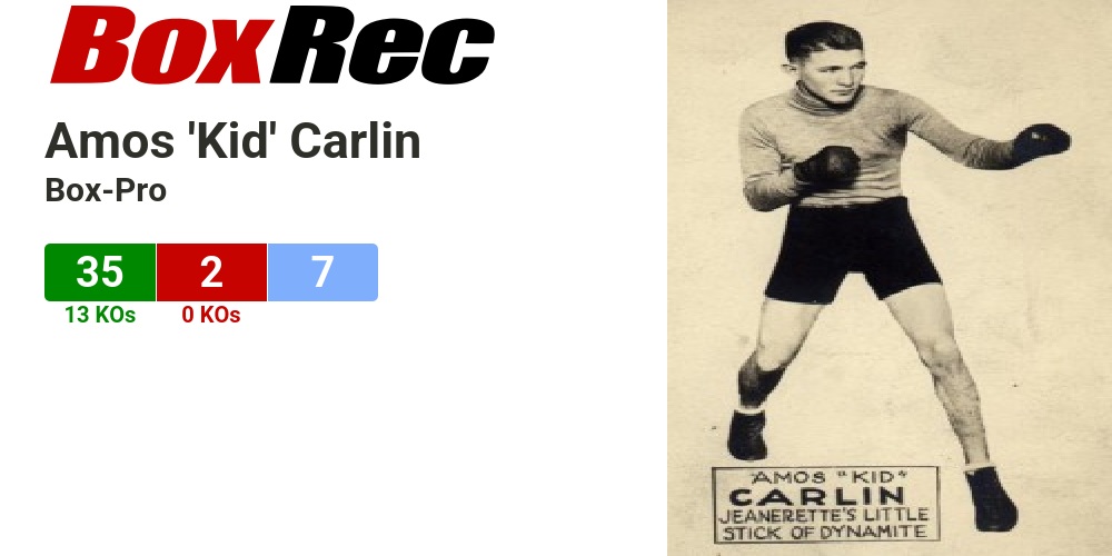 BoxRec: Amos 'Kid' Carlin