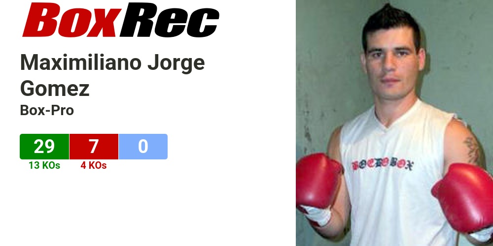 BoxRec: Maximiliano Jorge Gomez