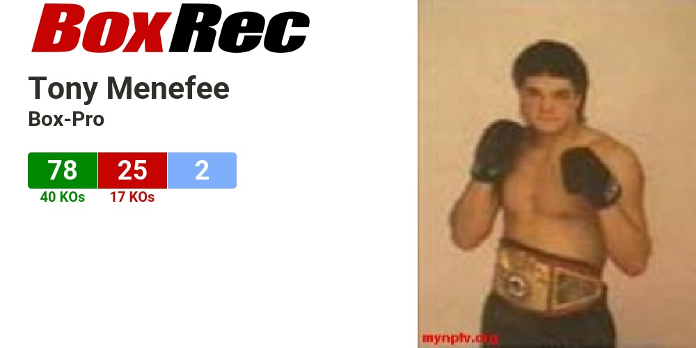 BoxRec: Tony Menefee