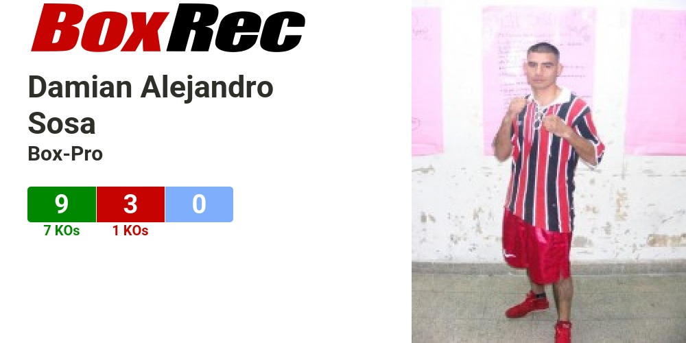 BoxRec: Damian Alejandro Sosa