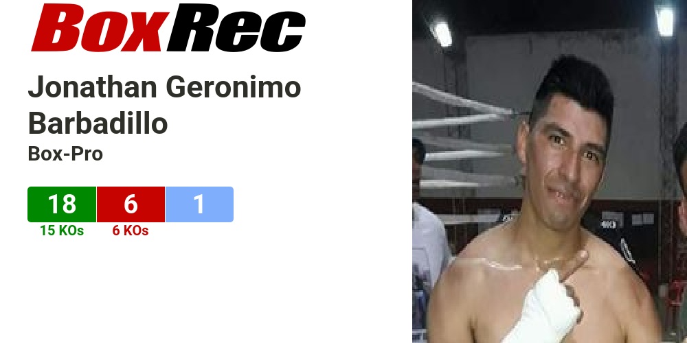 BoxRec: Jonathan Geronimo Barbadillo