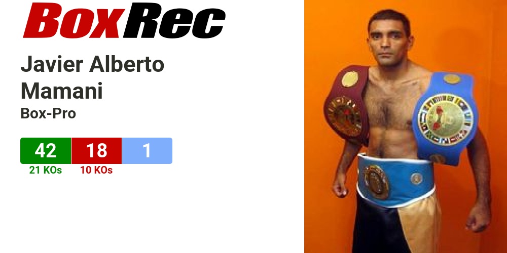 BoxRec: Javier Alberto Mamani