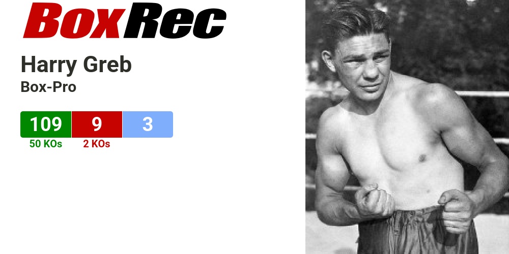 BoxRec: Harry Greb