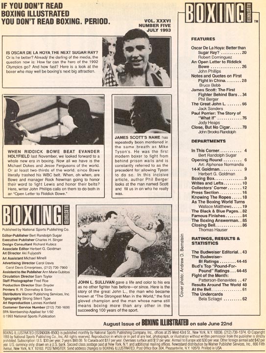 Boxing Illustrated: July 1993 - BoxRec