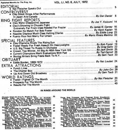 Ring Magazine: July 1972 - BoxRec