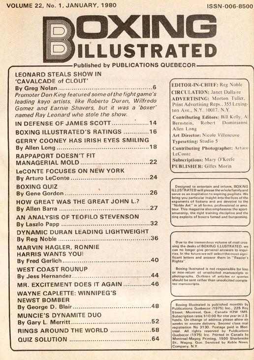 Boxing Illustrated: January 1980 - BoxRec