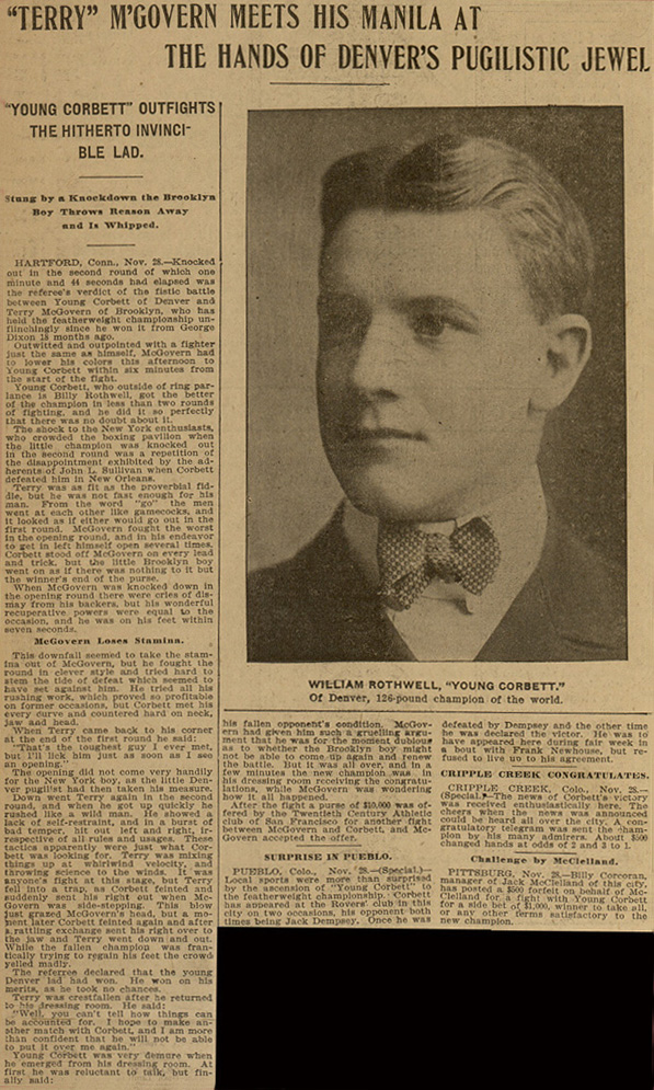 Terry McGovern vs. Young Corbett II (1st meeting) - BoxRec