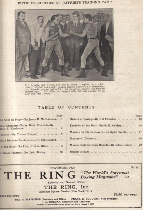 Ring Magazine: November 1922 - BoxRec