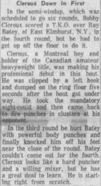Robert Cleroux vs. Ray Batey - BoxRec