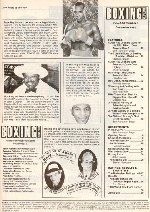 Boxing Illustrated: December 1988 - BoxRec