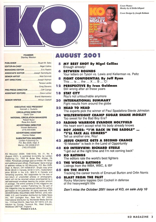 KO Magazine: August 2001 - BoxRec