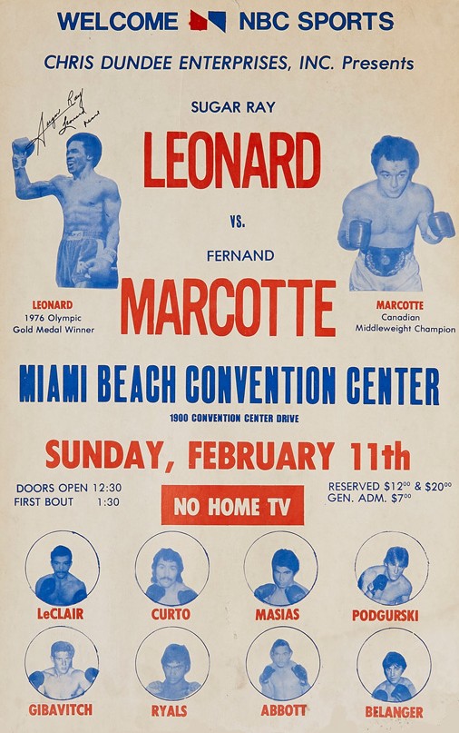Sugar Ray Leonard vs. Fernand Marcotte - BoxRec