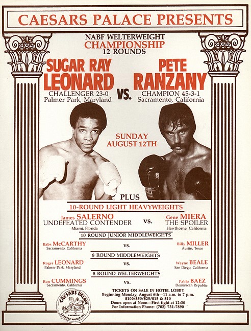 Sugar Ray Leonard vs. Pete Ranzany - BoxRec