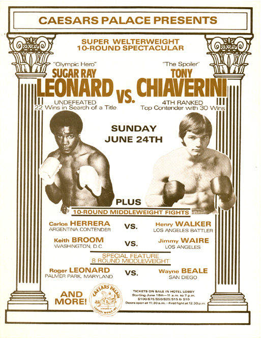 Sugar Ray Leonard vs. Tony Chiaverini - BoxRec