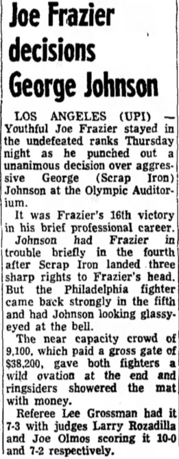 Joe Frazier vs. George Johnson - BoxRec