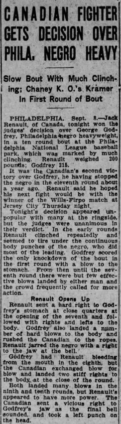 Jack Renault vs. George Godfrey (2nd meeting) - BoxRec
