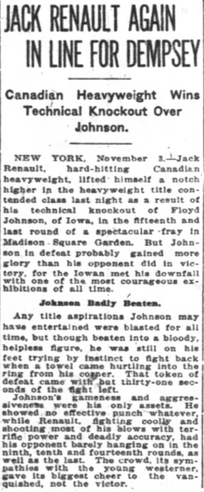 Jack Renault vs. Floyd Johnson - BoxRec