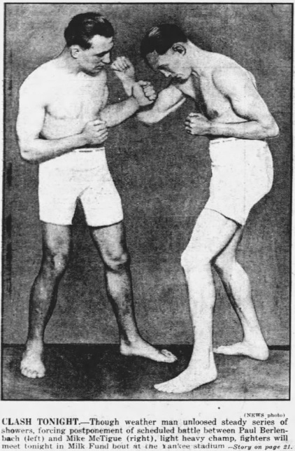 Paul Berlenbach vs. Mike McTigue (1st meeting) - BoxRec