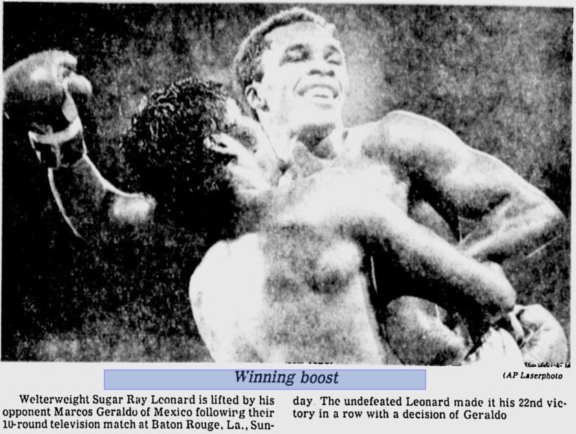 Sugar Ray Leonard vs. Marcos Geraldo - BoxRec