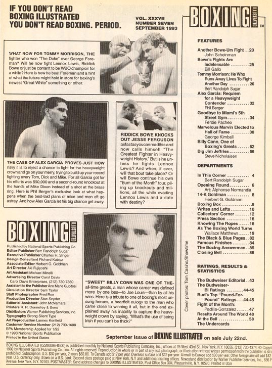 Boxing Illustrated: September 1993 - BoxRec