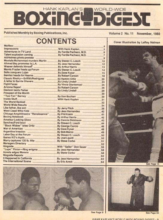 Hank Kaplan's Boxing Digest: November 1980 - BoxRec