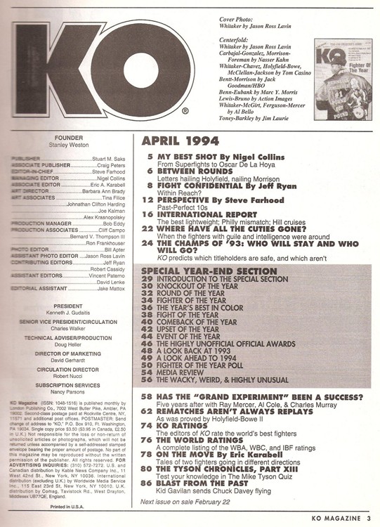 KO Magazine: April 1994 - BoxRec