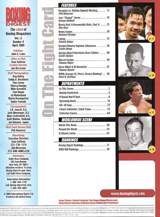 Boxing Digest: April 2009 - BoxRec