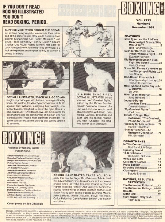 Boxing Illustrated: November 1989 - BoxRec