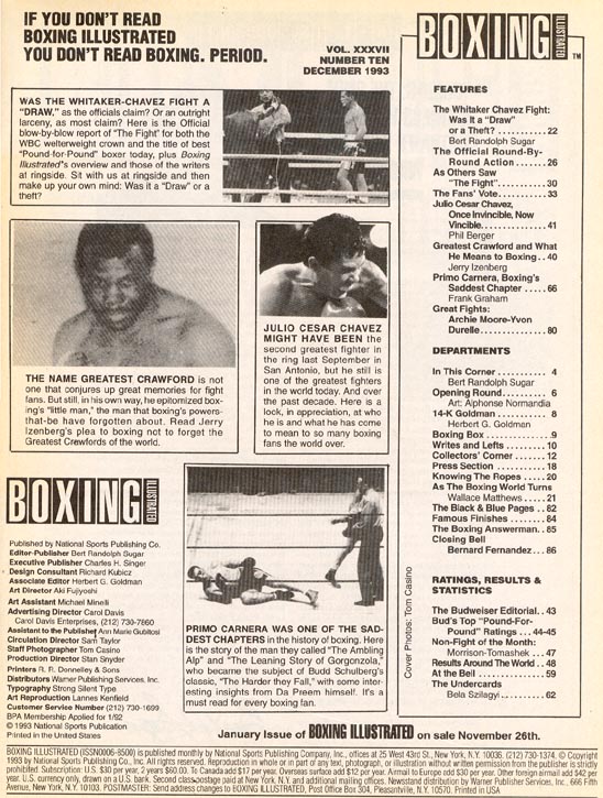Boxing Illustrated: December 1993 - BoxRec