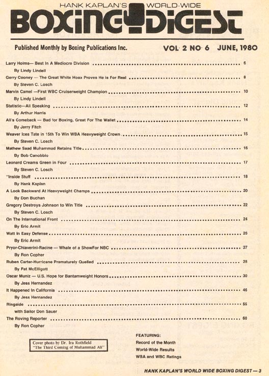 Hank Kaplan's Boxing Digest: June 1980 - BoxRec