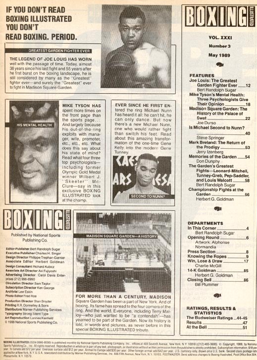 Boxing Illustrated: May 1989 - BoxRec