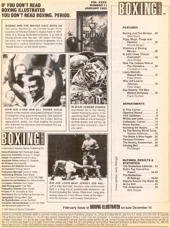Boxing Illustrated: January 1993 - BoxRec