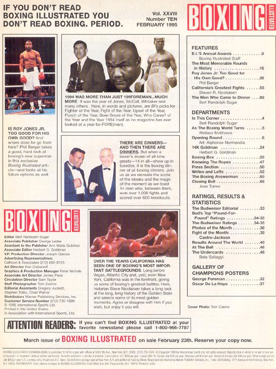 Boxing Illustrated: February 1995 - BoxRec