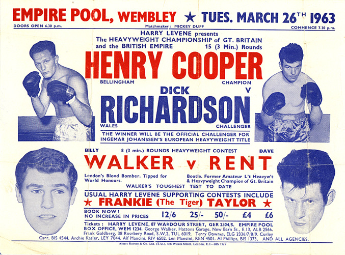Henry Cooper vs. Dick Richardson (2nd meeting) - BoxRec